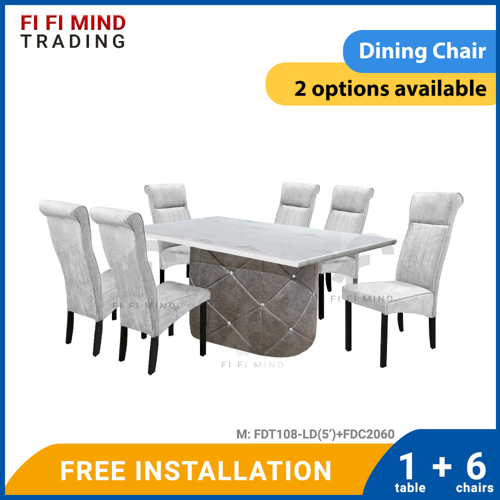 Yervis Marble Dining Set - Fi Fi Mind Trading Dining Table:(5') L150 x ...